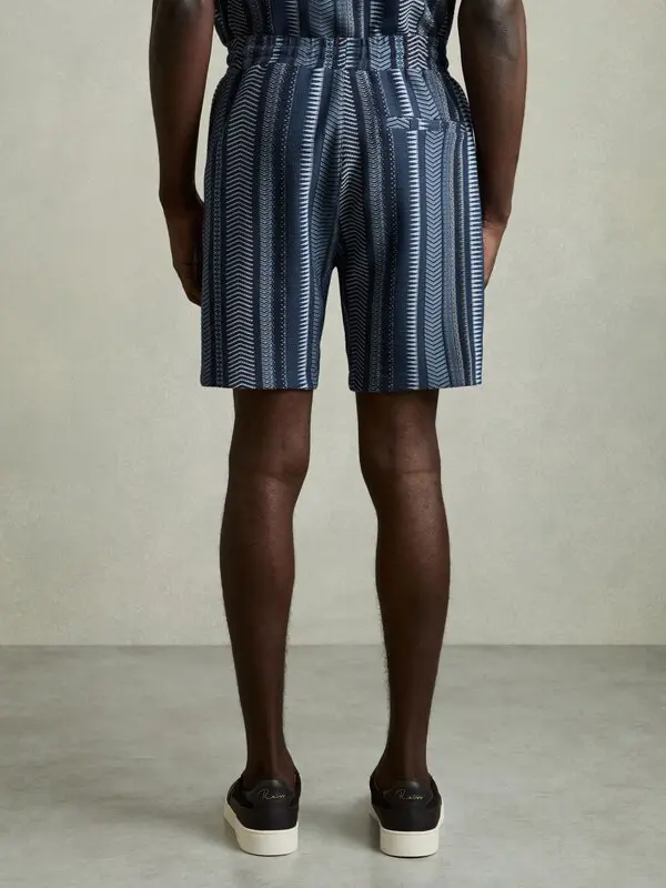 REISS River Aztec-stripe Drawstring Shorts