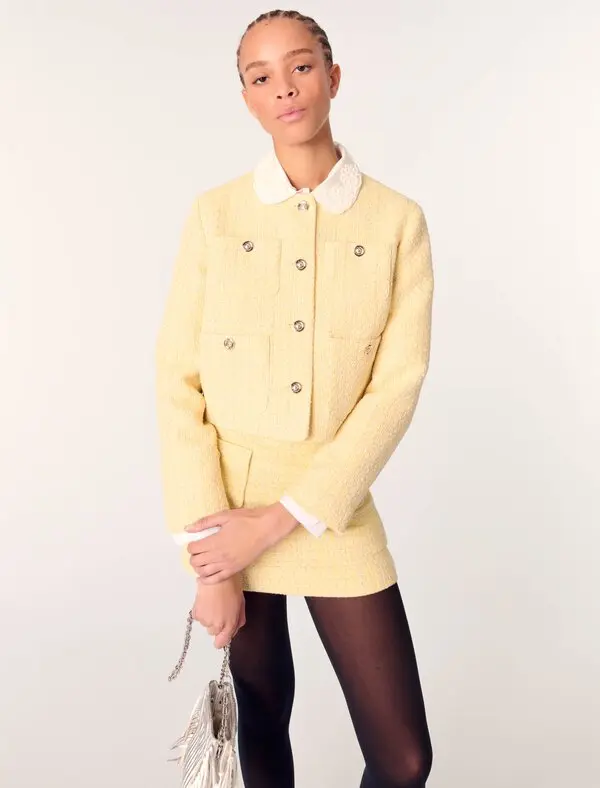 Maje Short Tweed Lurex Jacket