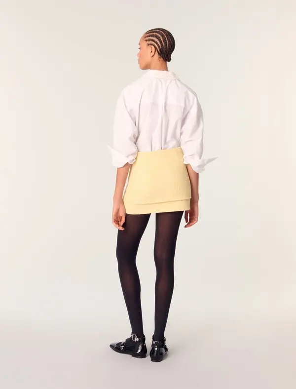 Maje Cotton Tweed Mini Skirt