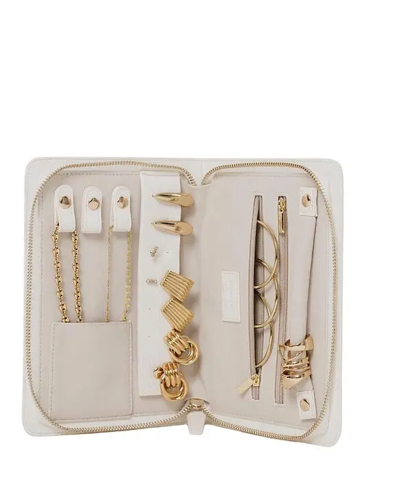 AUGUSTNOA Travel Jewelry Organizer - White