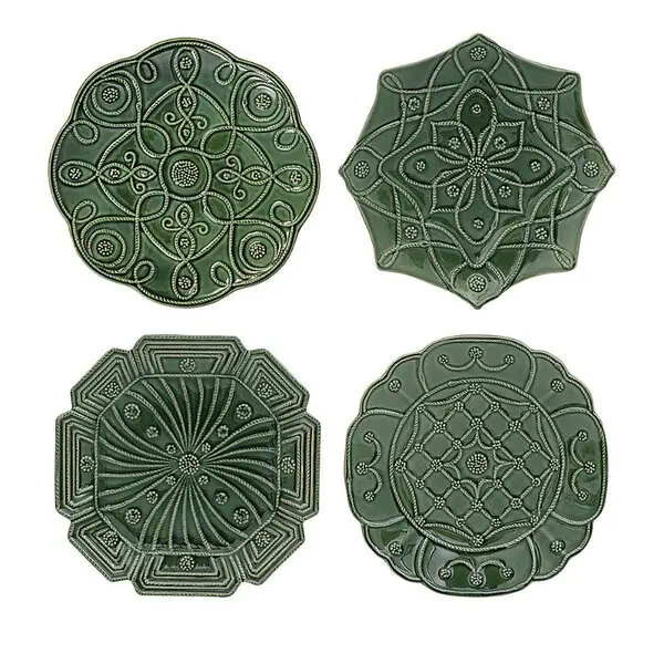 JULISKA Jardins Du Monde Assorted Dessert/salad Plates, Set Of 4 - Basil