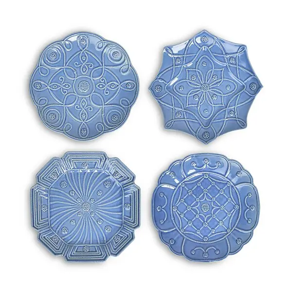 JULISKA Jardins Du Monde Dessert/salad Plate, Set Of 4 - Blue