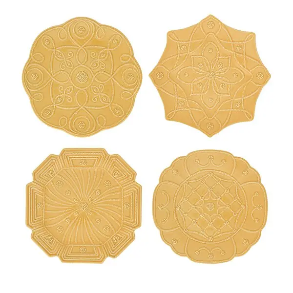 JULISKA Jardins Du Monde Assorted Dessert/salad Plates, Set Of 4 - Daffodil