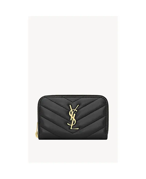 Saint Laurent Cassandre Wallet In Lambskin - Black