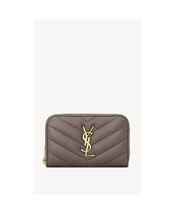 Saint Laurent Cassandre Wallet In Lambskin - Urban Grey
