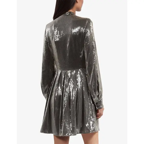 kooples sequin dress NWT The Kooples Pink Sequin V Neck Mini Dress Sz 2 Medium $698