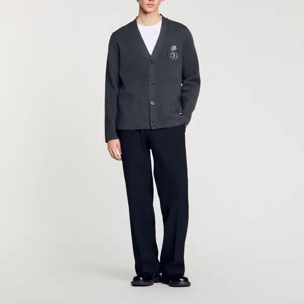 Sandro Cardigan With Snake Patch