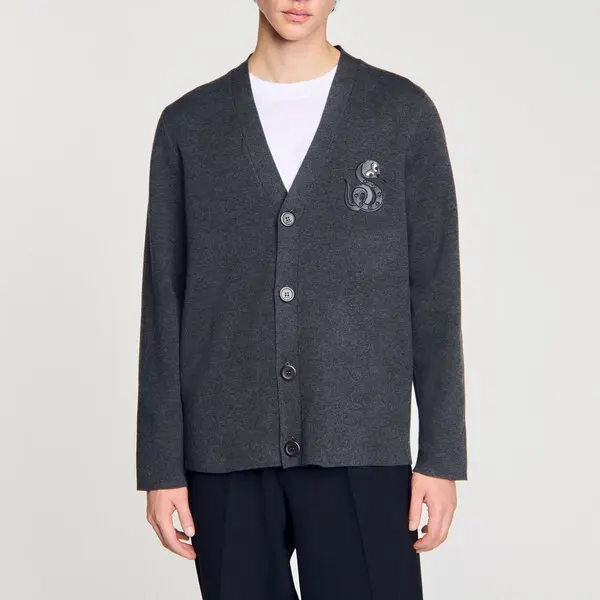 Sandro Cardigan With Snake Patch