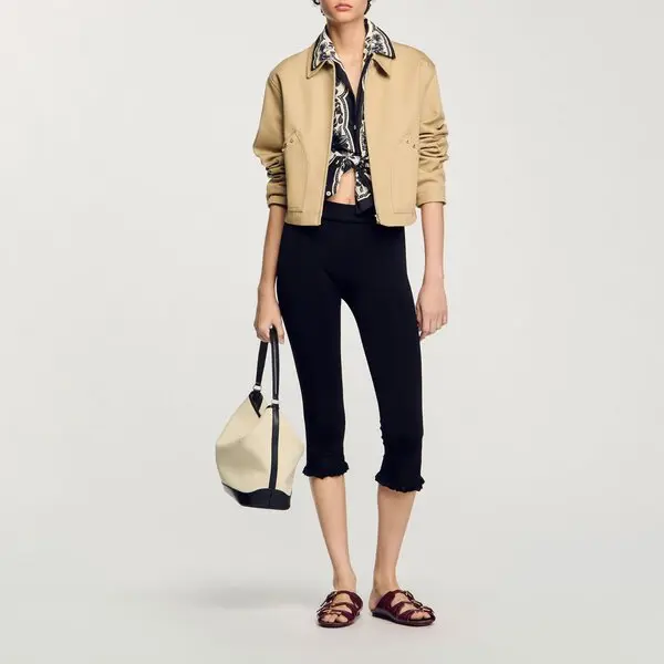 Sandro Short Jacket With Rhinestone Details