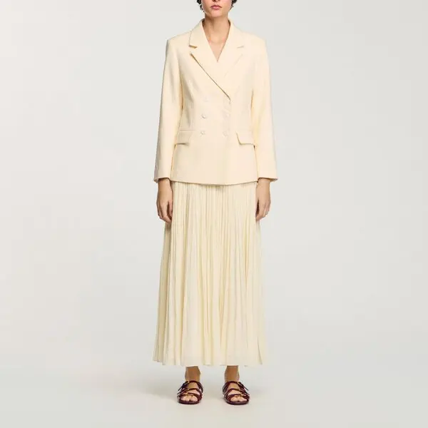 Sandro Double-breasted Suit Jacket - Ecru