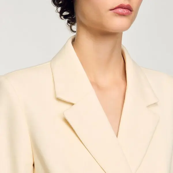 Sandro Double-breasted Suit Jacket - Ecru