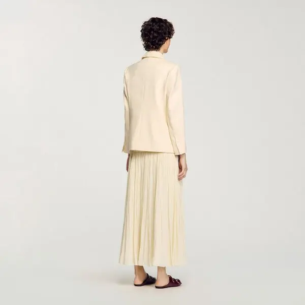 Sandro Double-breasted Suit Jacket - Ecru