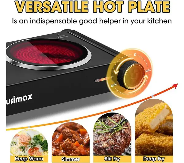 CUSIMAX Ceramic Infrared Double Hot Plate Cookt Op