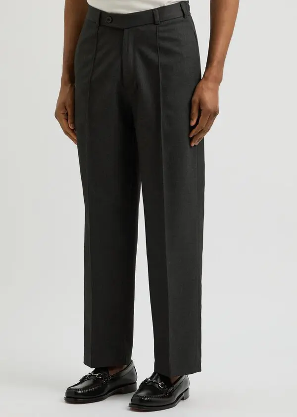 ABOUT:BLANK Straight-leg Woven Trousers - Charcoal