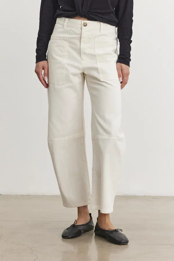 Velvet By Graham & Spencer Brylie Sanded Twill Utility Pant - Neutral
