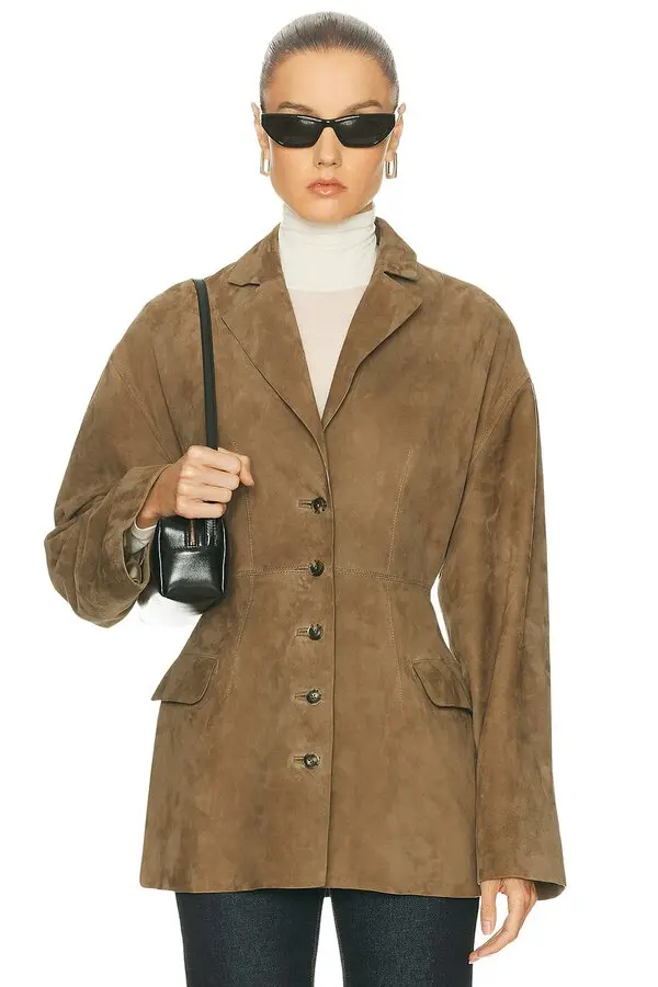 EAVES Salta Suede Jacket - Olive