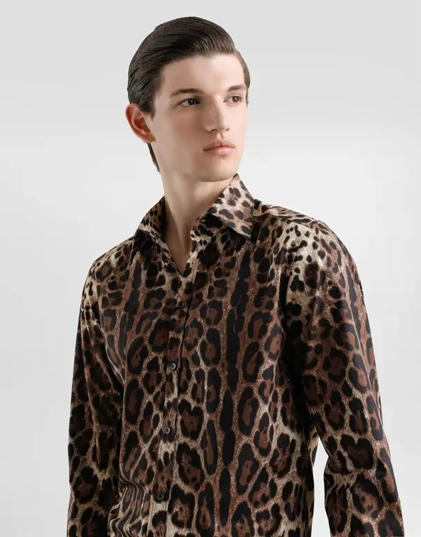 Dolce & Gabbana Cotton Shirt With Leopard - Print