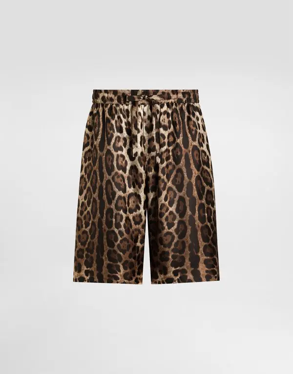 Dolce & Gabbana Leopard Silk Twill Shorts