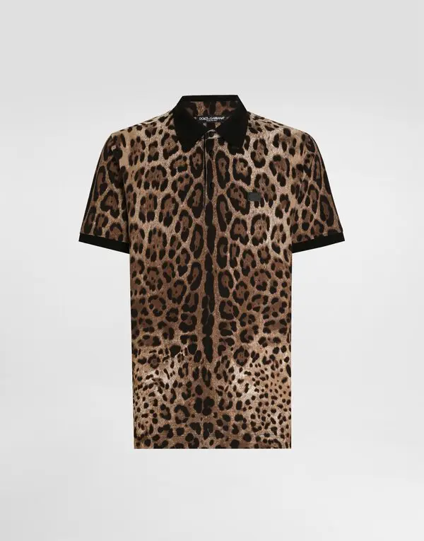 Dolce & Gabbana Cotton Polo-shirt With Leopard