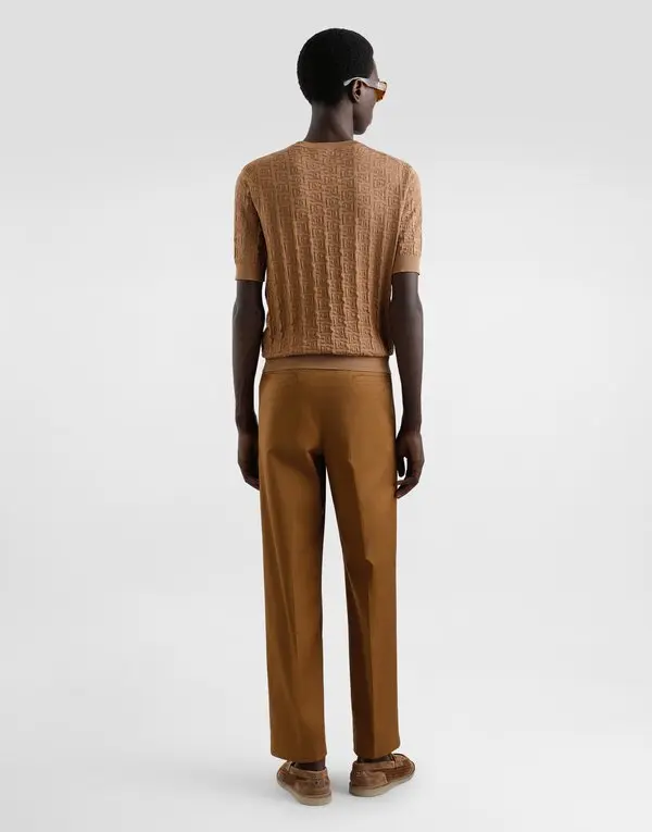 Dolce & Gabbana Silk Sweater With Dg Logo Embroidery - Beige