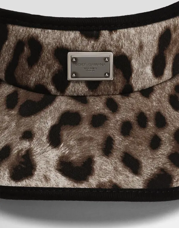 Dolce & Gabbana Leopard Cotton Visor With Logo - Print