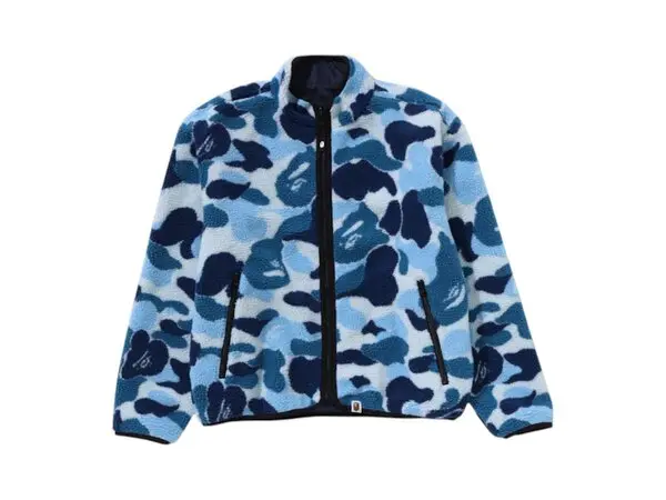 A BATHING APE Abc Camo Boa Ripstop Reversible Jacket - Blue
