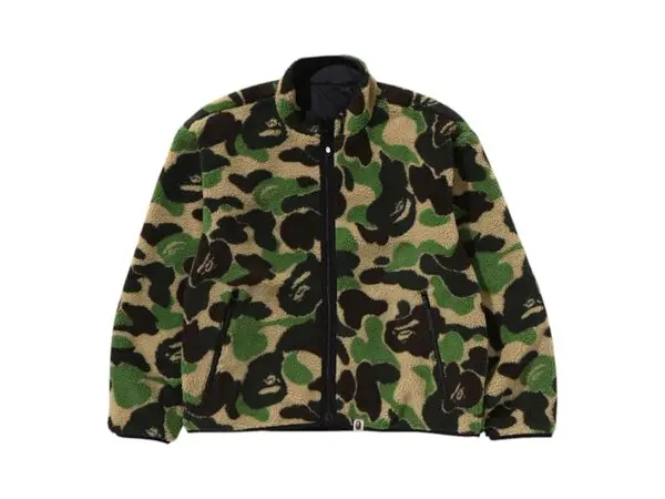 A BATHING APE Abc Camo Boa Ripstop Reversible Jacket - Green