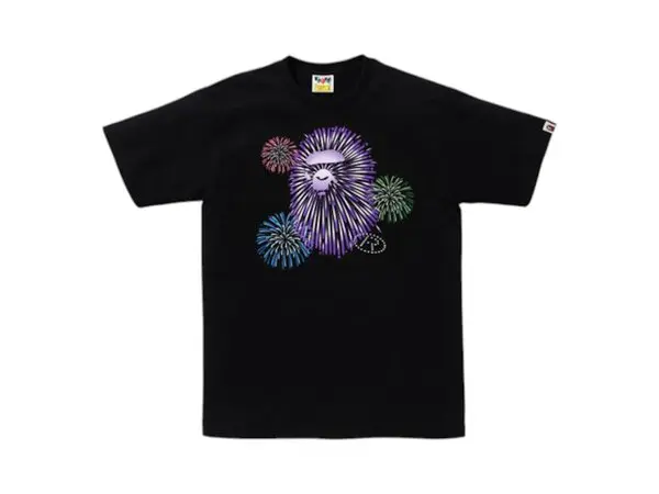 A BATHING APE Ape Head Firework Ii Tee Shirt - Black