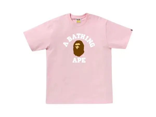 A BATHING APE College Tee Shirt - Pink