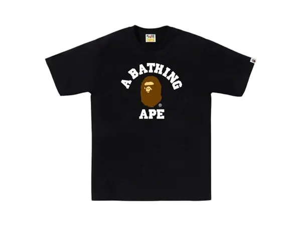 A BATHING APE College Tee Shirt - Black