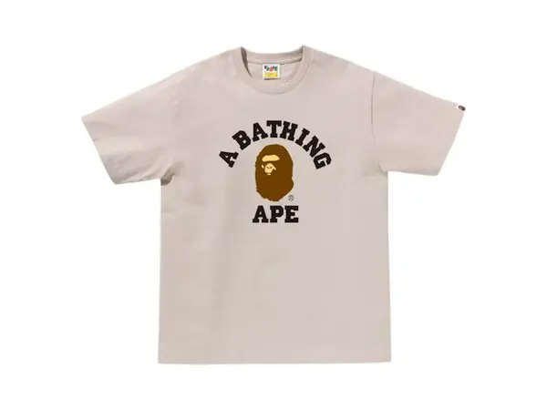 A BATHING APE College Tee Shirt - Beige