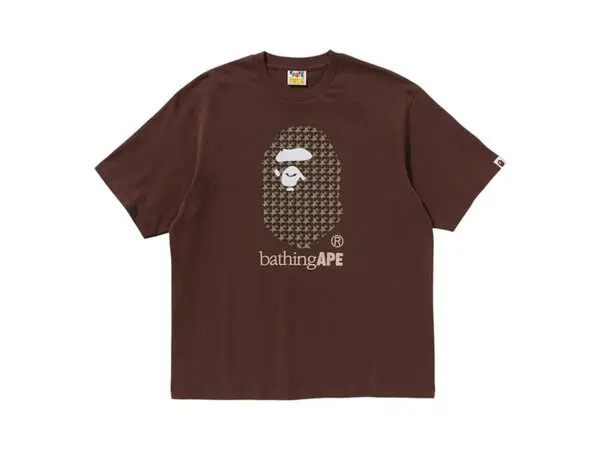 A BATHING APE Sta Houndstooth Bathing Ape Relaxed Fit Tee Shirt - Brown