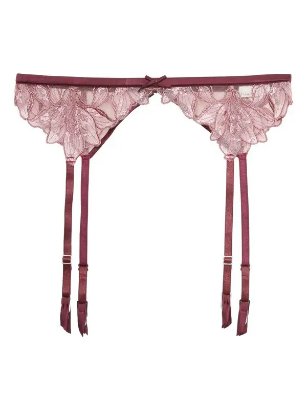 Fleur Du Mal Lace-embroidered Garter - Pink
