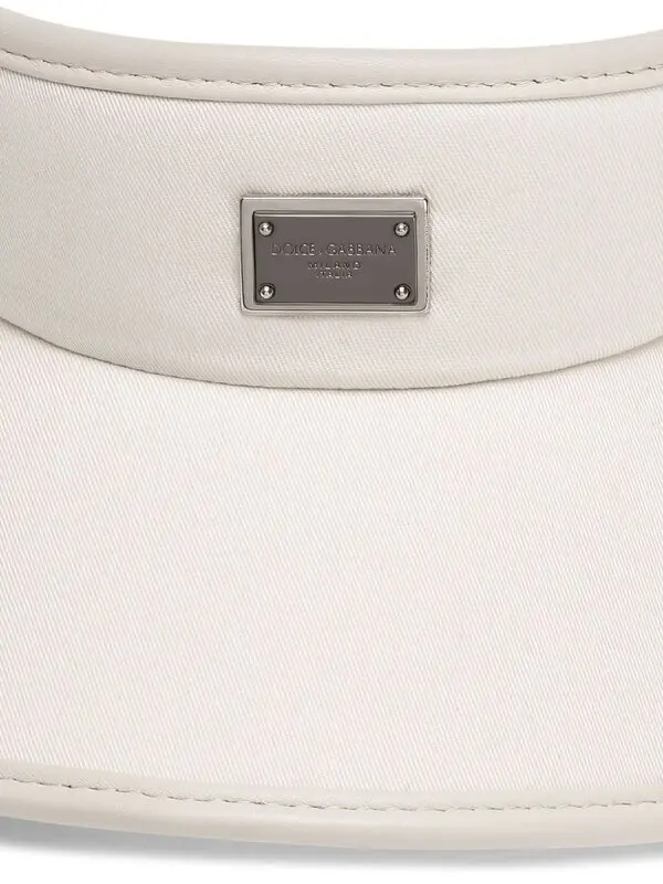 Dolce & Gabbana Gabardine Peak With Logo - Neutrals