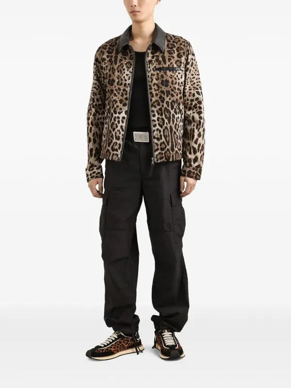 Dolce & Gabbana Leopard-print Bomber Jacket - Brown