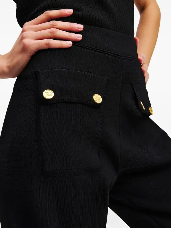 Karl Lagerfeld Logo-engraved Button Trousers