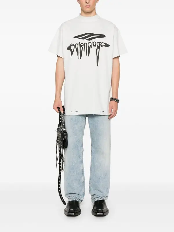 Balenciaga 3b Liquified Oversize T-shirt - Grey