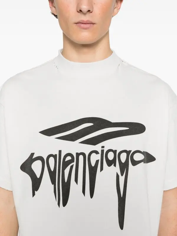 Balenciaga 3b Liquified Oversize T-shirt - Grey