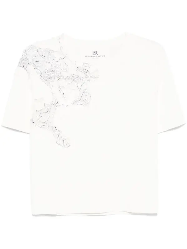 Ermanno Scervino Crystal-embellished T-shirt - White