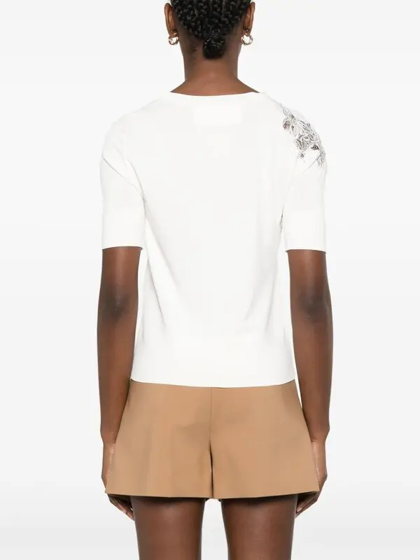 Ermanno Scervino Crystal-embellished T-shirt - White