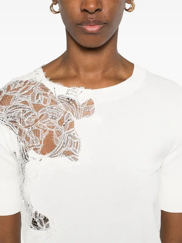 Ermanno Scervino Crystal-embellished T-shirt - White