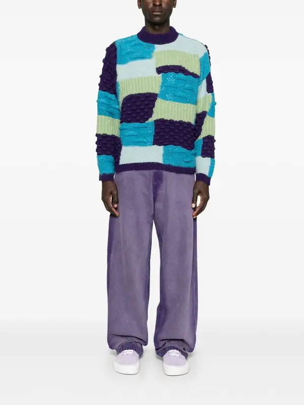 BONSAI Intarsia-knit Crew-neck Sweater