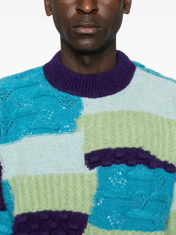 BONSAI Intarsia-knit Crew-neck Sweater