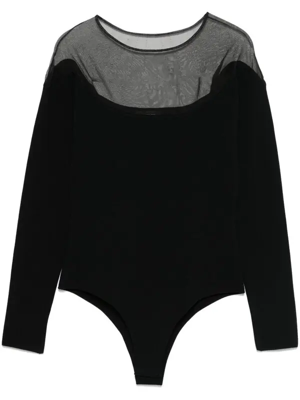 MUGLER Sheer-paneled Bodysuit