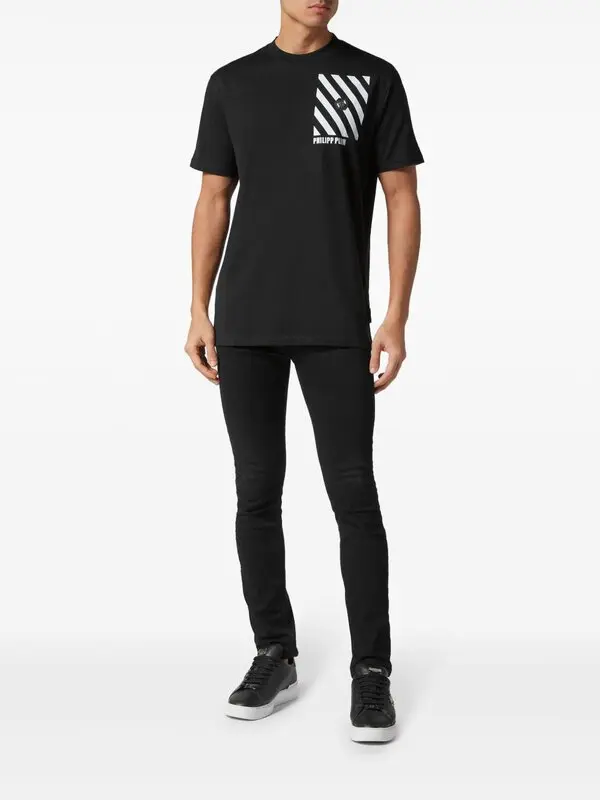 Philipp Plein Rainbow Stripes T-shirt - Black