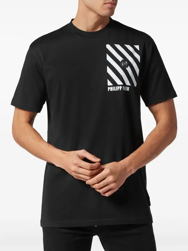 Philipp Plein Rainbow Stripes T-shirt - Black