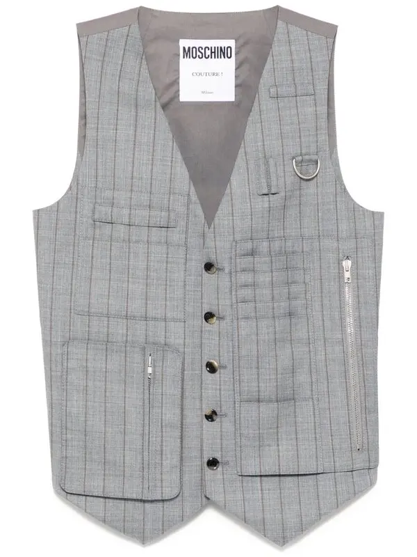 Moschino Checked Waistcoat