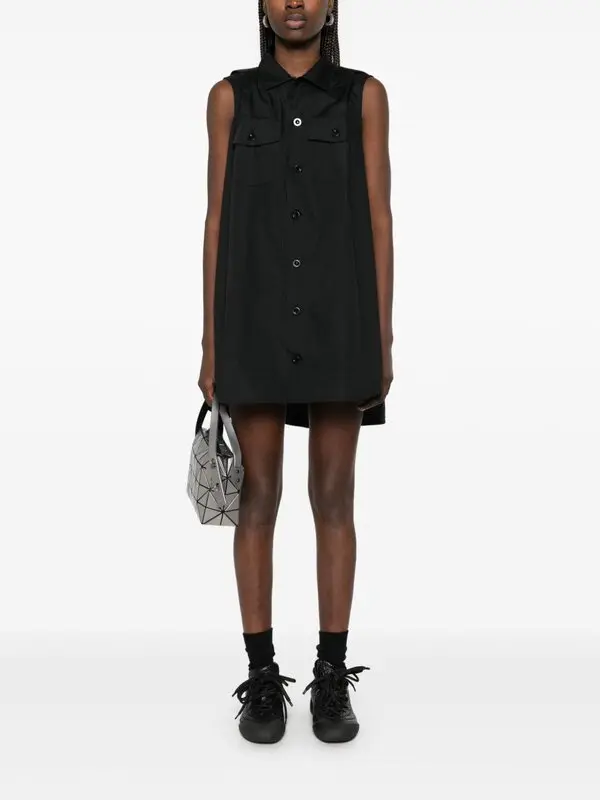 Sacai Sleeveless Mini Shirt Dress - Black
