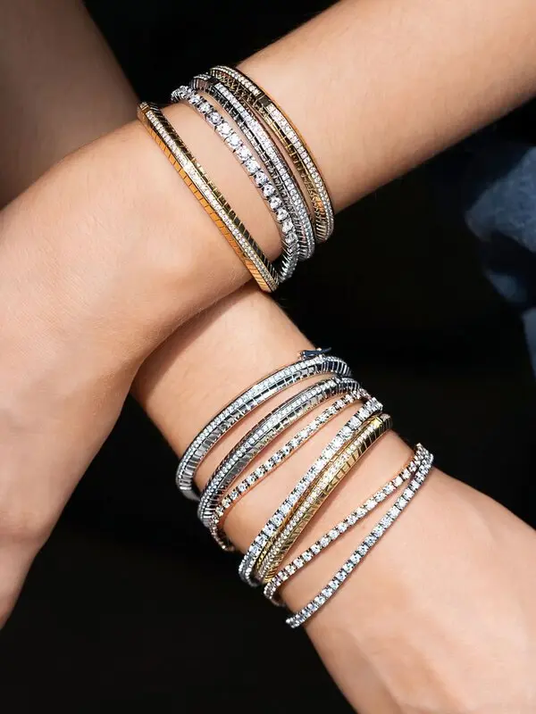 LOEV 18k Recycled White Gold Diamond Bracelet - Silver