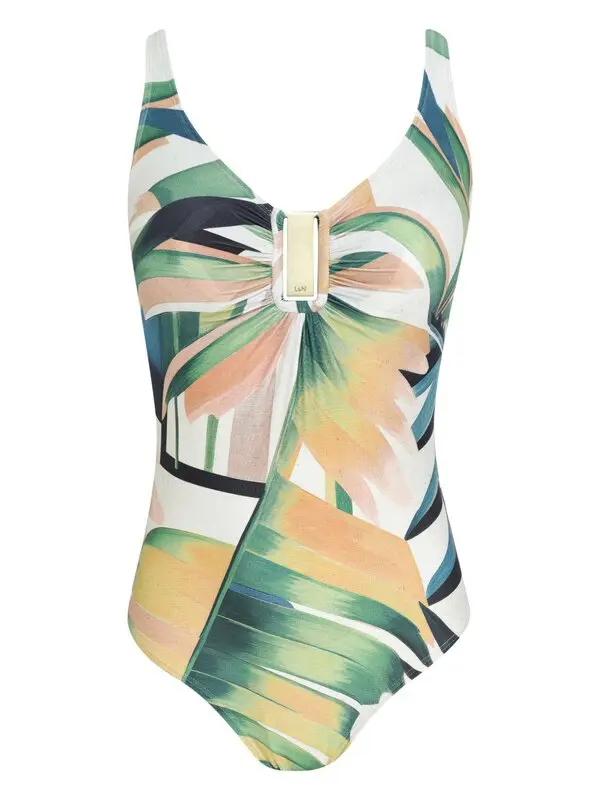 LYGIA & NANNY Leaf-print Swimsuit - Green